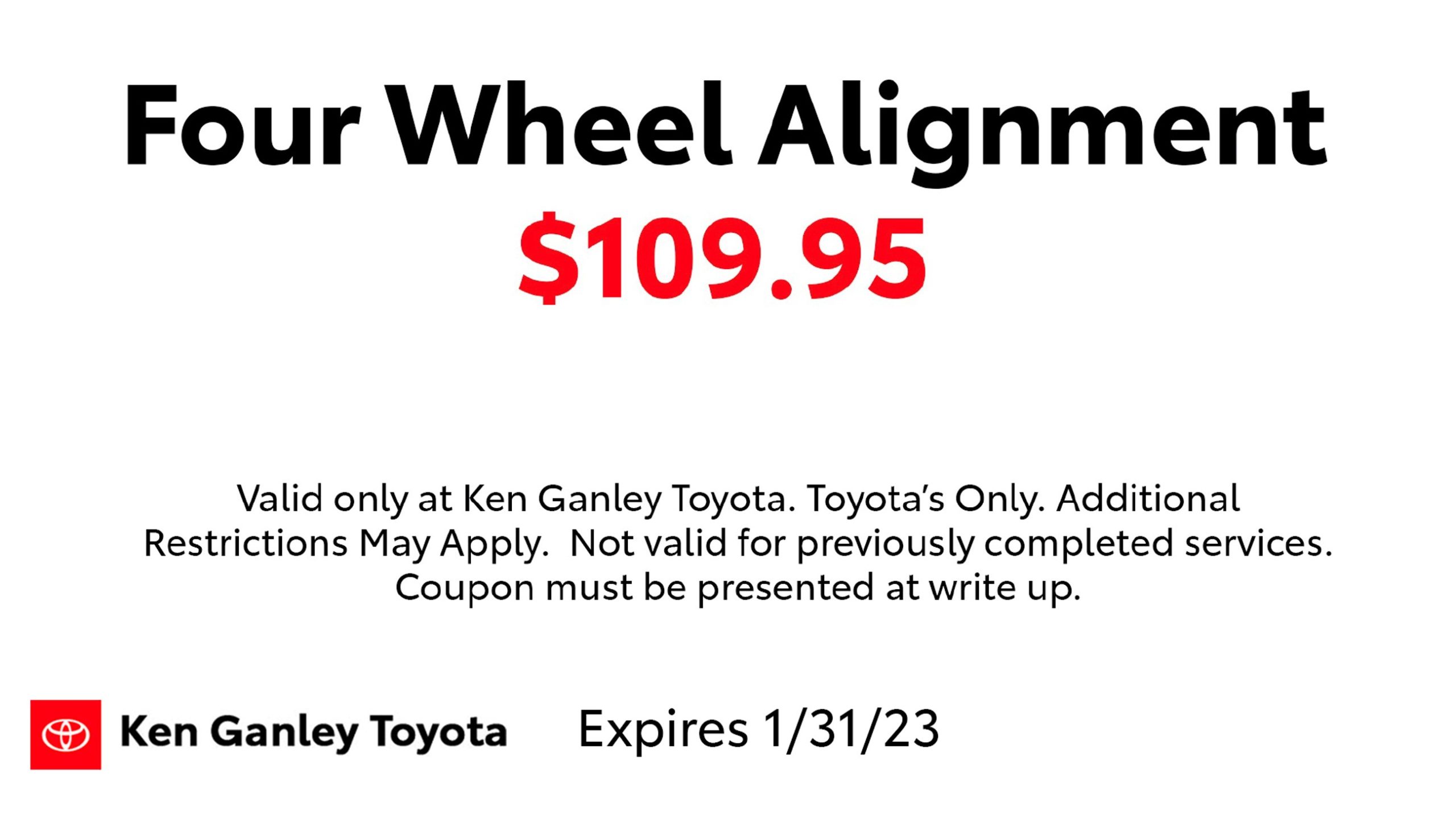 Ken Ganley Toyota 4-Wheel Alignment Special | Western Pennsylvania ...