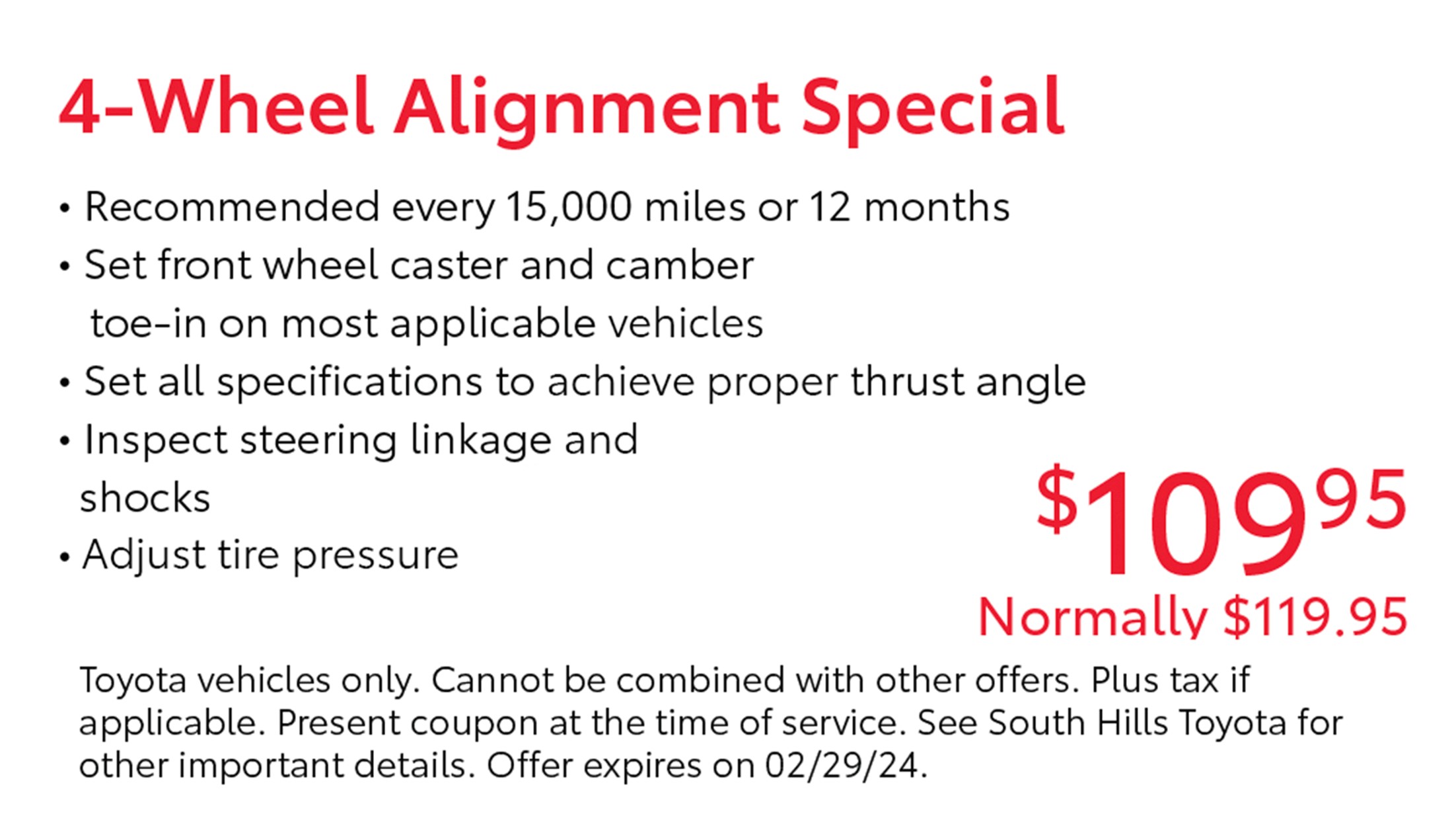South Hills Toyota 4-Wheel Alignment | Western Pennsylvania Toyota ...